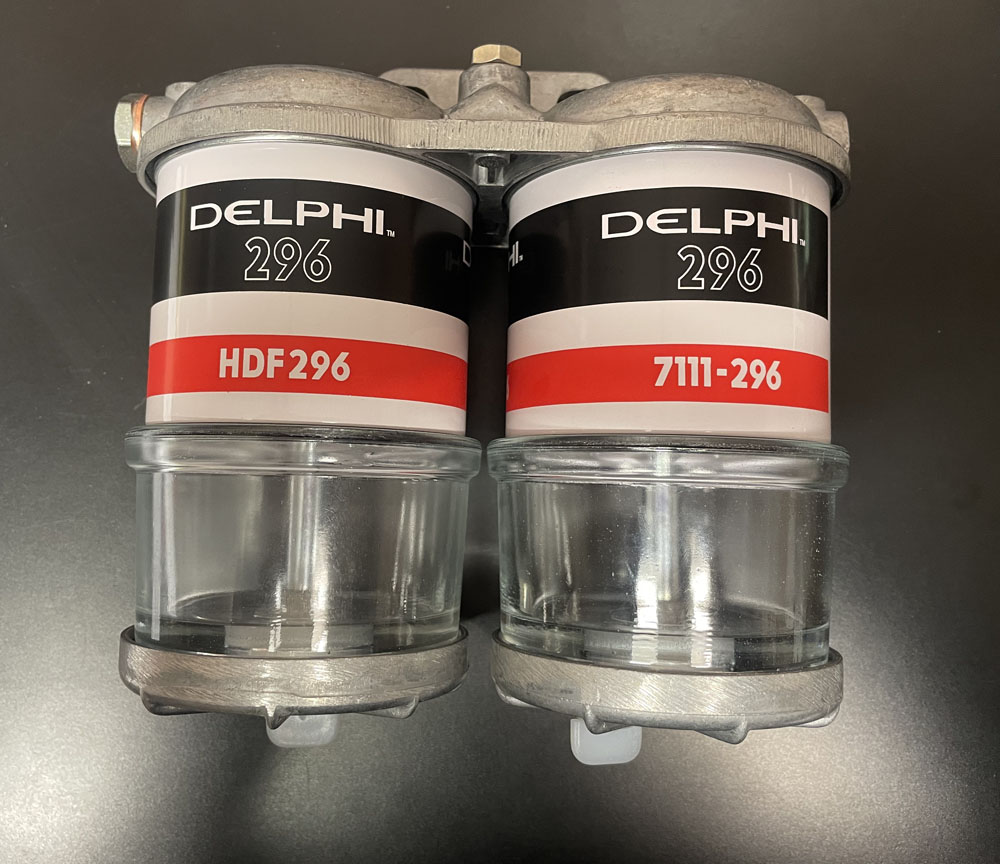 DELPHI CAV295 TWIN FUEL DOUBLE FILTER WATER TRAP 14MM PORTS | RD Diesels