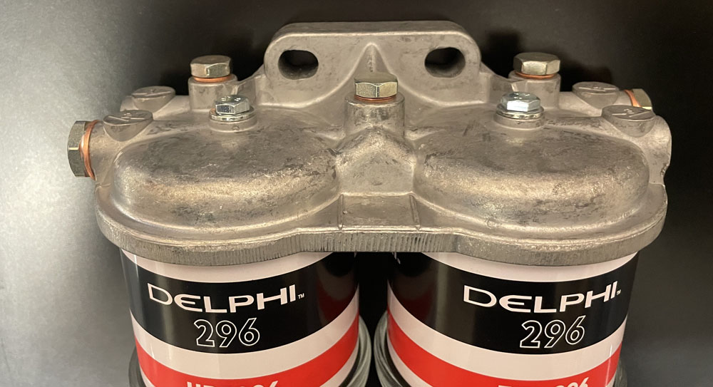 DELPHI CAV295 TWIN FUEL DOUBLE FILTER WATER TRAP 14MM PORTS | RD Diesels