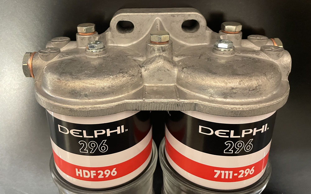 DELPHI CAV295 TWIN FUEL DOUBLE FILTER WATER TRAP 1/2 UNF PORTS WITH ...