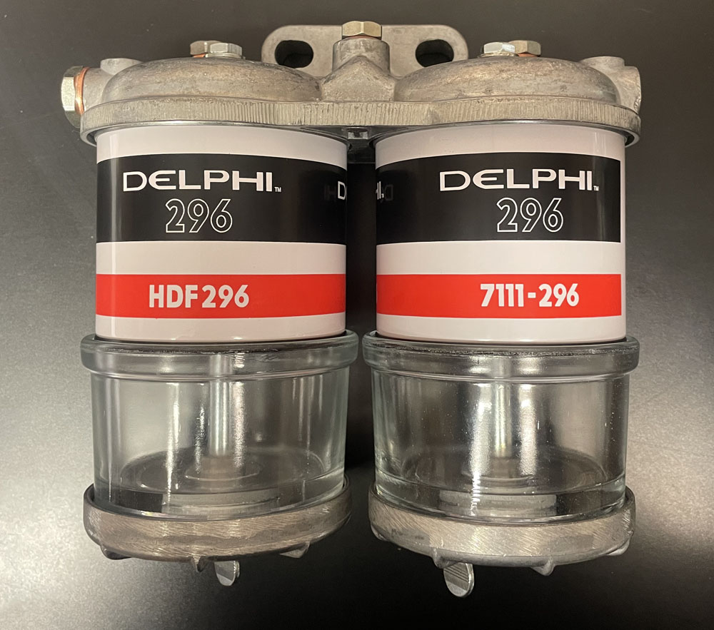 DELPHI CAV295 TWIN FUEL DOUBLE FILTER WATER TRAP 1/2 UNF PORTS WITH ...