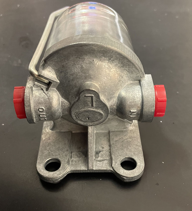 Fuel and Water Trap Glass Bowl Filter L to R Classic Car AC Delco Type ...