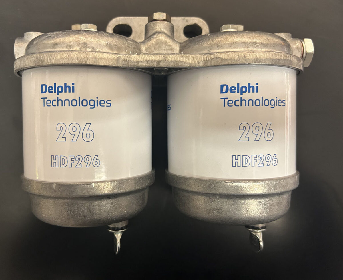 DELPHI CAV295 TWIN FUEL DOUBLE FILTER WATER TRAP 1/2 UNF PORTS WITH ...